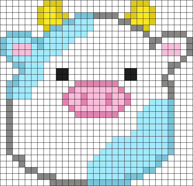 Ronnie The Cow Blue Perler Bead Pattern | Bead Sprites | Animals Fuse ...