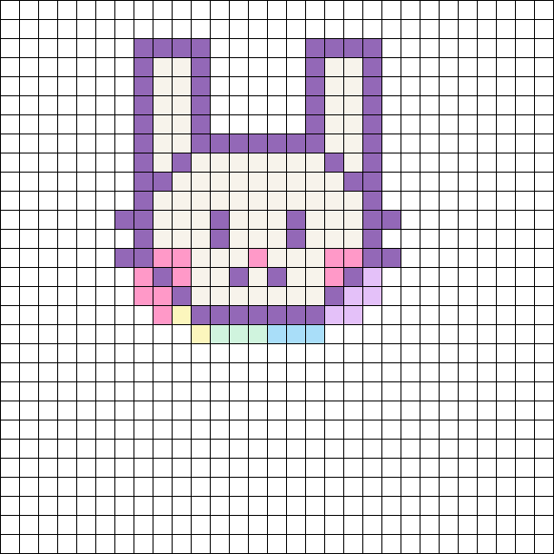 Clown Bunny Perler Bead Pattern | Bead Sprites | Animals Fuse Bead Patterns