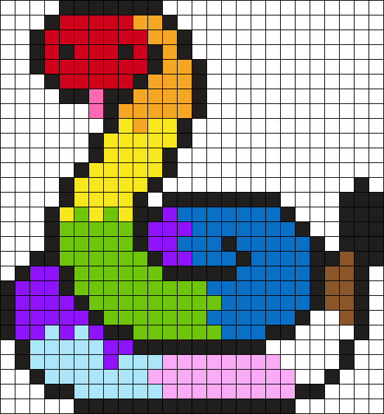 Pride Snake Perler Bead Pattern | Bead Sprites | Animals Fuse Bead Patterns