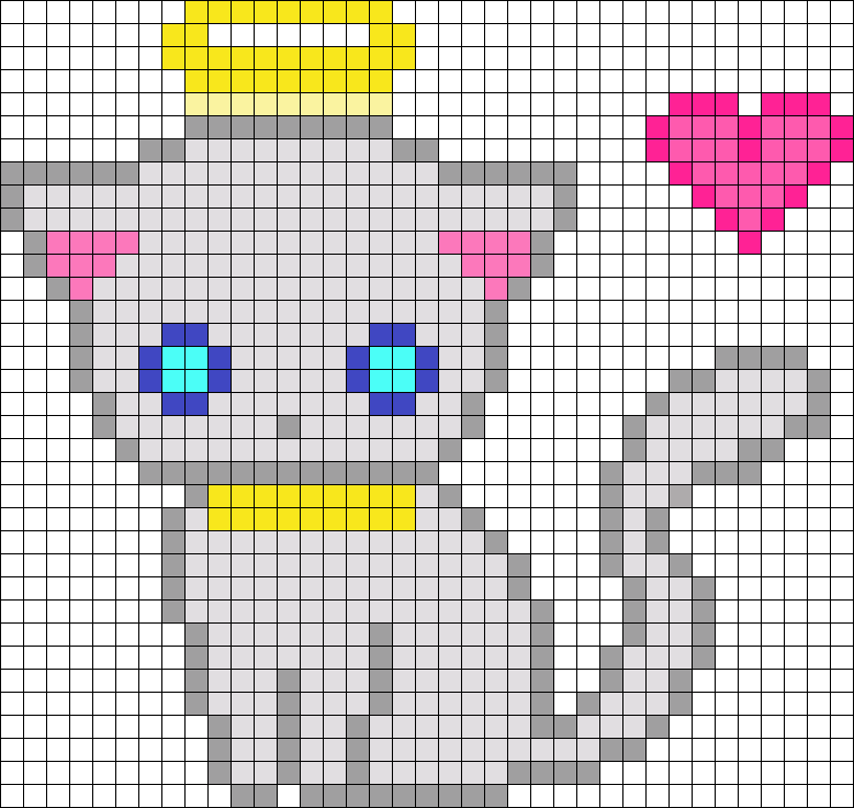 Kawaii Angel Kitten Perler Bead Pattern | Bead Sprites | Animals Fuse ...