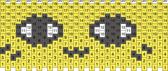 Yellow Cat Cuff Pony Bead Patterns | Animals Kandi Patterns for Kandi Cuffs