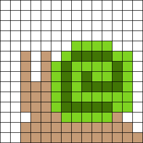 Small Brown And Green Snail Perler Perler Bead Pattern | Bead Sprites ...