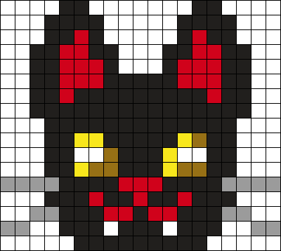 Vampire Cat Perler Bead Pattern | Bead Sprites | Animals Fuse Bead Patterns