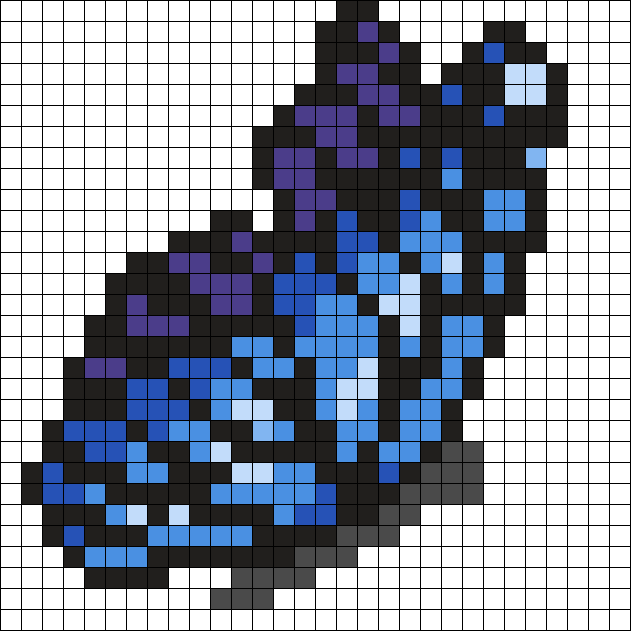 Blue Butterfly Perler Bead Pattern | Bead Sprites | Animals Fuse Bead ...