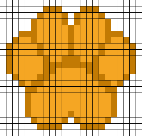 Orange Dog Paw Perler Perler Bead Pattern | Bead Sprites | Animals Fuse ...
