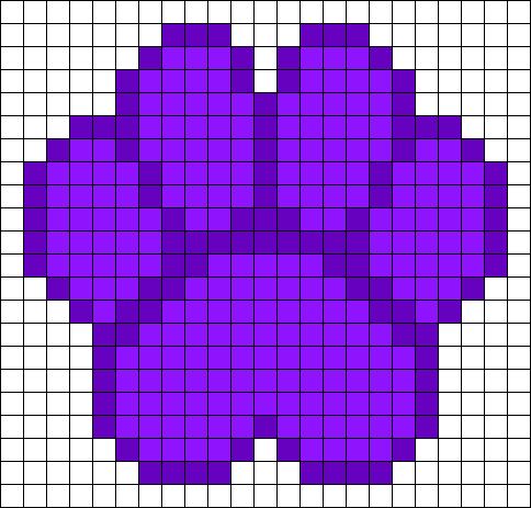 Purple Dog Paw Perler Perler Bead Pattern | Bead Sprites | Animals Fuse ...