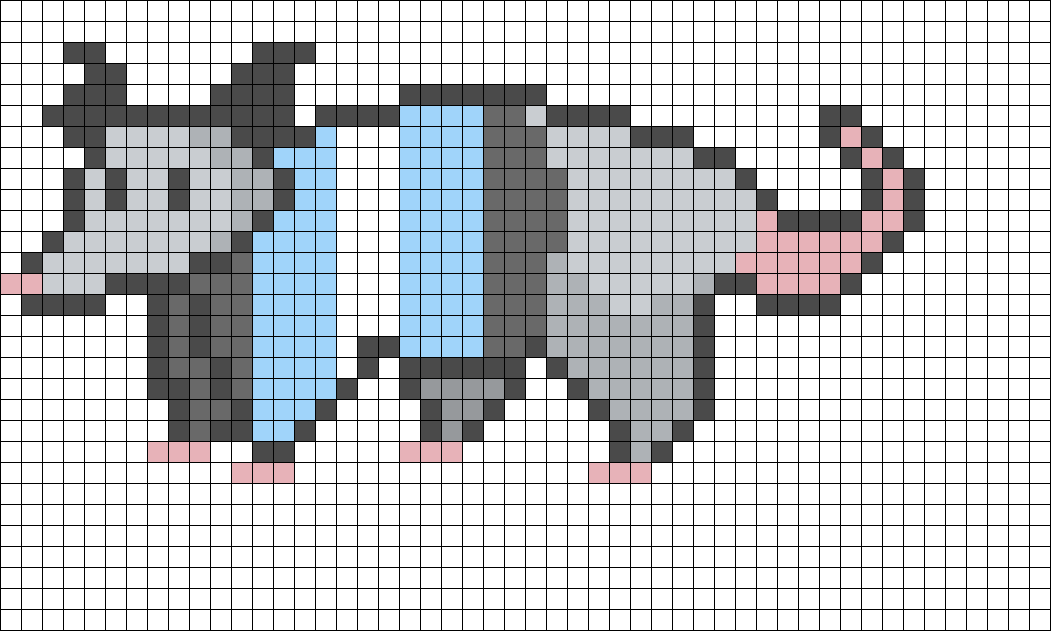 Demiboy Pride Possum Perler Perler Bead Pattern | Bead Sprites ...