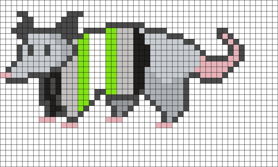 Demigender Pride Possum Perler Perler Bead Pattern | Bead Sprites ...
