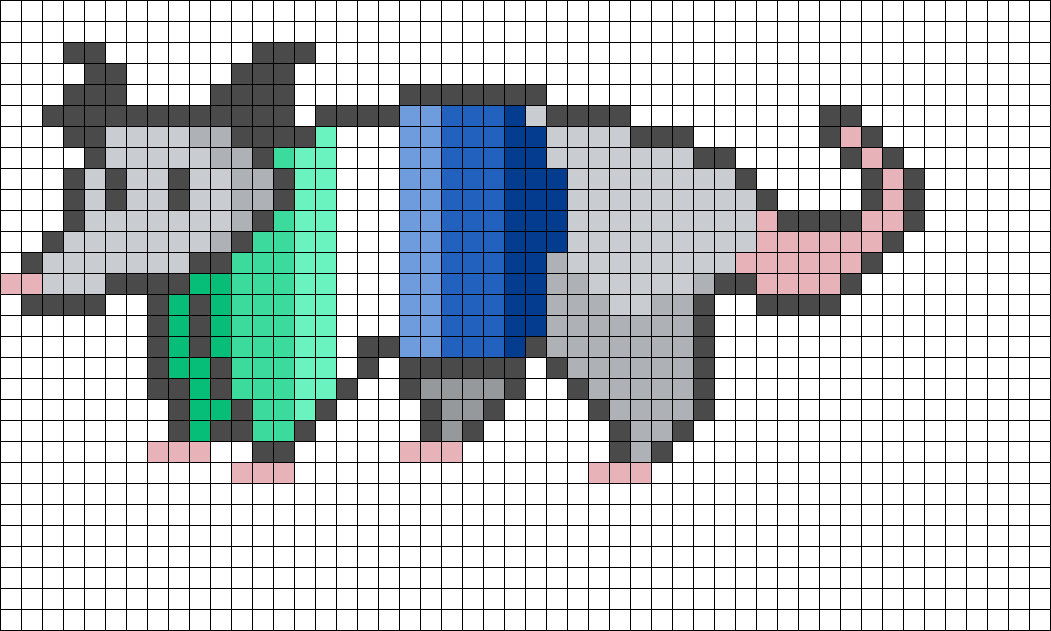 G** Pride Possum MLM Perler Perler Bead Pattern | Bead Sprites ...