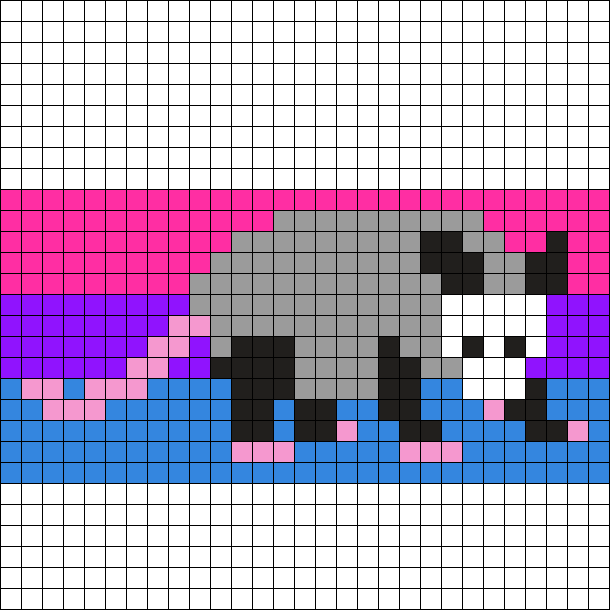 Bi Pride Possum Perler Perler Bead Pattern | Bead Sprites | Animals ...