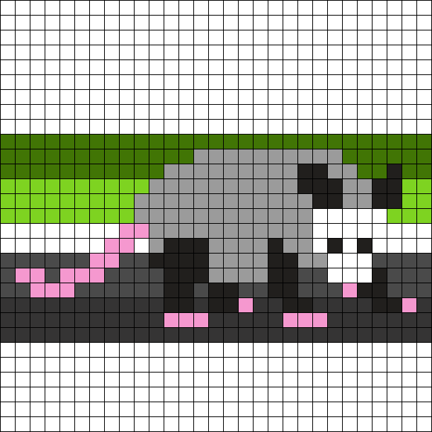 Aromantic Pride Possum Perler Perler Bead Pattern | Bead Sprites ...