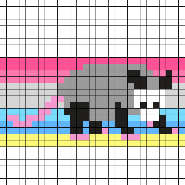 Genderflux Pride Possum Perler Perler Bead Pattern | Bead Sprites ...