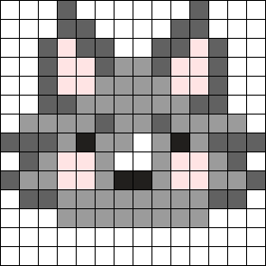 Grey Tabby Perler Bead Pattern | Bead Sprites | Animals Fuse Bead Patterns
