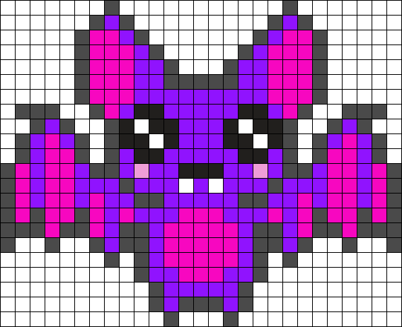 Bat Purple Perler Bead Pattern | Bead Sprites | Animals Fuse Bead Patterns