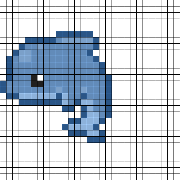 Dolphin Perler Bead Pattern | Bead Sprites | Animals Fuse Bead Patterns