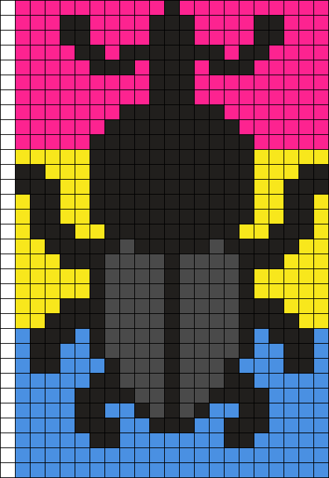 Pansexual Pride Pan Clover Seed Weevil Perler Bead Pattern | Bead ...