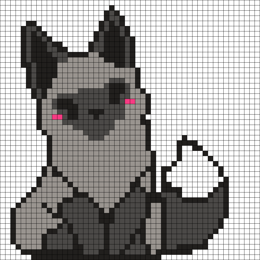 Silver Fox Perler :3 / Silver Fox Therian Perler Perler Bead Pattern ...