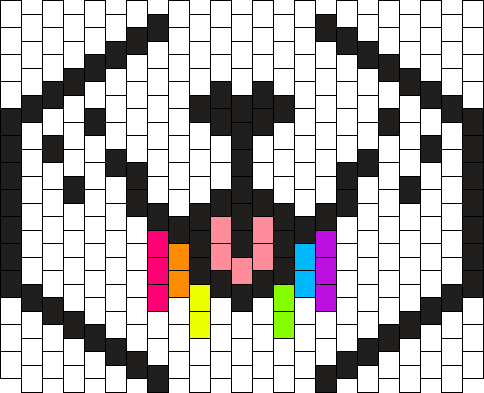Animal Mask (white & Rainbow) (small) Pony Bead Patterns | Animals ...