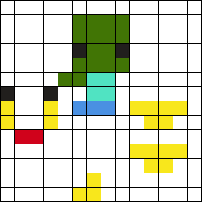Chicken Jockey Perler W/ 3D Beak And Wings Perler Bead Pattern | Bead ...