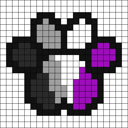 Asexual Paw Perler Bead Pattern | Bead Sprites | Animals Fuse Bead Patterns