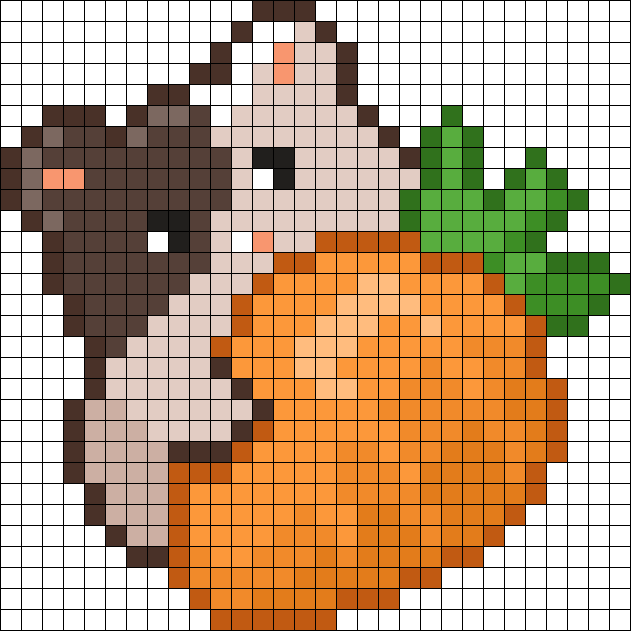 Mouse Carrot Perler Bead Pattern | Bead Sprites | Animals Fuse Bead ...