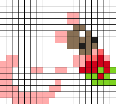 Rat Eating Strawberry :3 Perler Bead Pattern | Bead Sprites | Animals ...