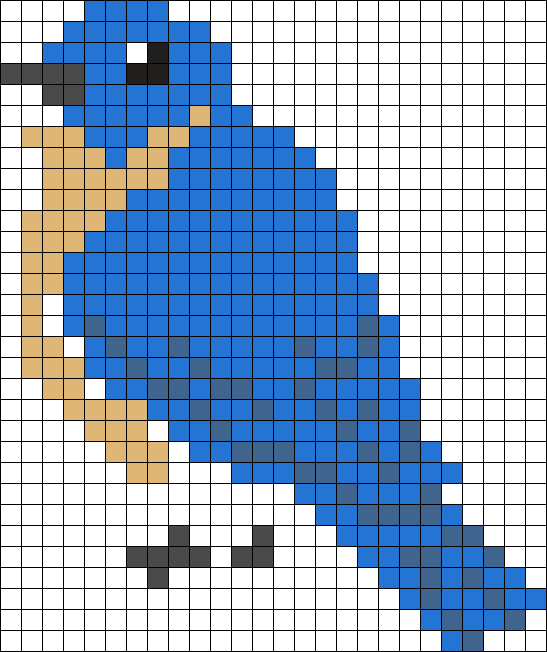 Eastern Bluebird Perler Bead Pattern | Bead Sprites | Animals Fuse Bead ...