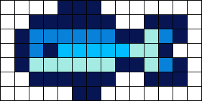 Blue Fish Perler Bead Pattern | Bead Sprites | Animals Fuse Bead Patterns