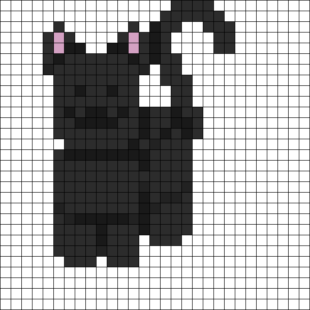 OG Roblox Cat Black - 29 X 29 Perler Bead Pattern | Bead Sprites ...
