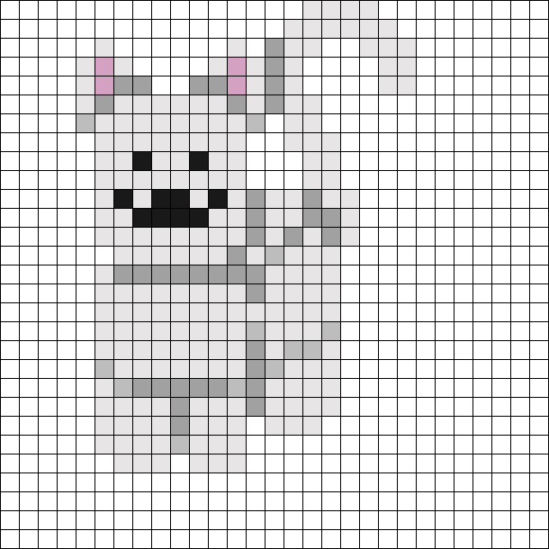 OG Roblox Cat White - 29 X 29 Perler Bead Pattern | Bead Sprites ...