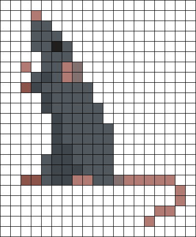Cute Small Rat #5 Perler Bead Pattern | Bead Sprites | Animals Fuse ...