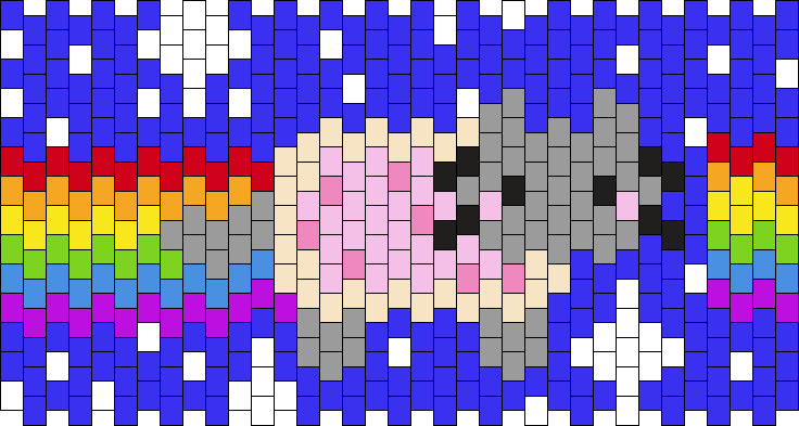 Nyan Cat Pony Bead Patterns | Animals Kandi Patterns for Kandi Cuffs