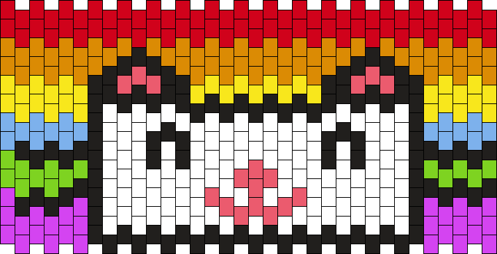 KITTY MULTI STITCH CUFF #2 Pony Bead Patterns | Animals Kandi Patterns ...