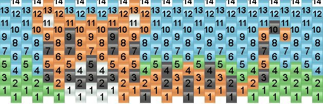 Tiger Pony Bead Patterns | Animals Kandi Patterns for Kandi Cuffs