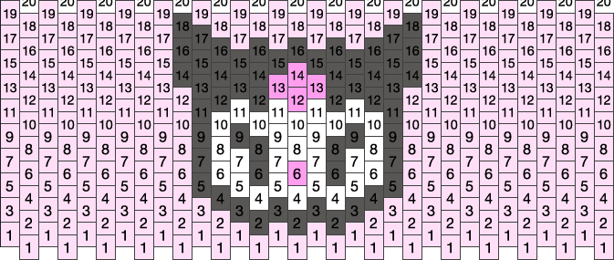 Kuromi Cuff Pony Bead Patterns | Characters Kandi Patterns for Kandi Cuffs