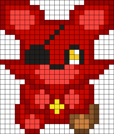 Rockstar Foxy Plush Perler Bead Pattern | Bead Sprites | Characters ...