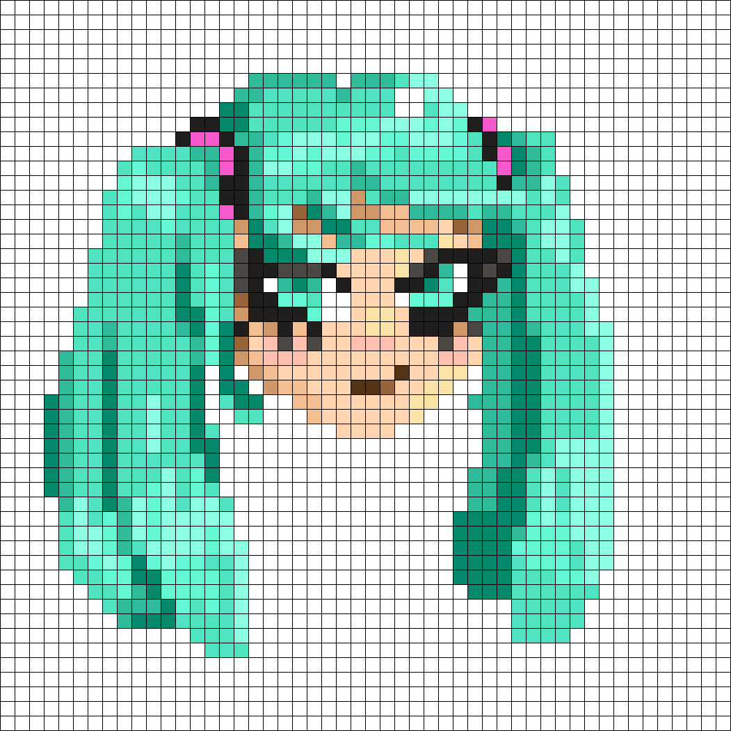 Miku Perler In My Own Style That Nobody Asked For Perler Bead Pattern ...