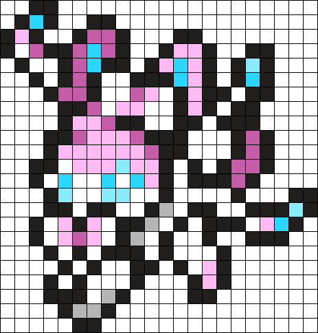 Pixel Sylveon Perler Bead Pattern | Bead Sprites | Characters Fuse Bead ...