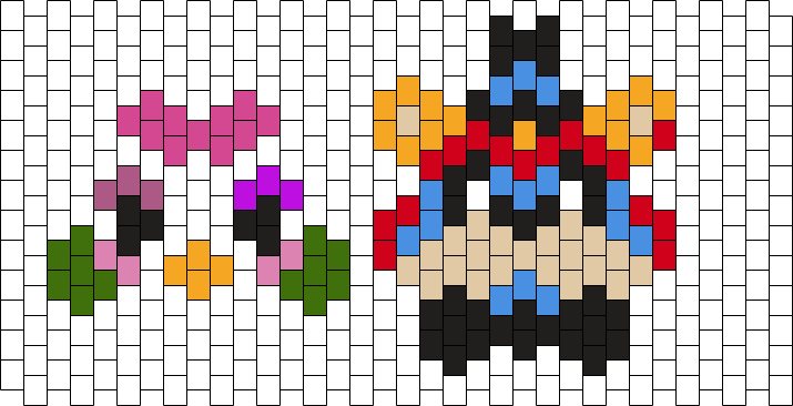 Glamrock Chica And Glamrock Freddy From Fnaf Security Breach Pony Bead ...