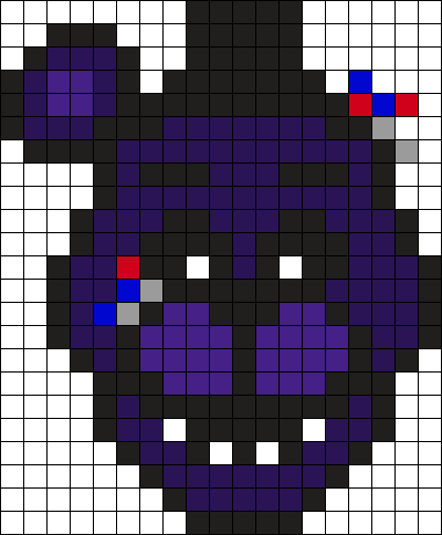 Shadow Freddy FNAF2 19 X 23 Perler Bead Pattern | Bead Sprites ...