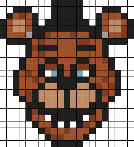 Withered Freddy FNAF2 21 X 23 Perler Bead Pattern | Bead Sprites ...
