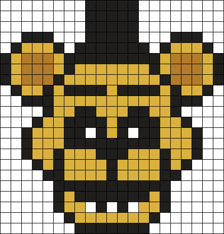Golden Freddy FNAF 21 X 22 Perler Bead Pattern | Bead Sprites ...