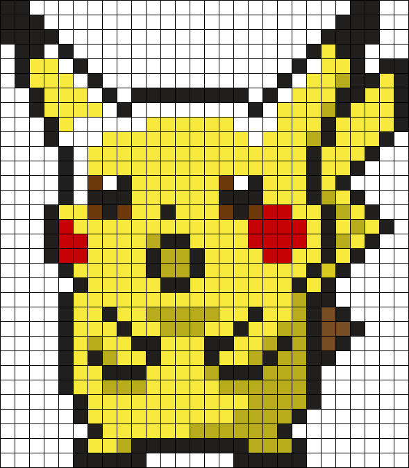 Pokemon Pixel Art Grid Pikachu