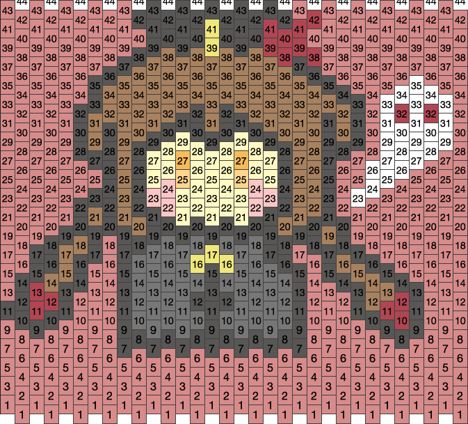 Hu Tao Pony Bead Patterns | Characters Kandi Patterns for Kandi Cuffs