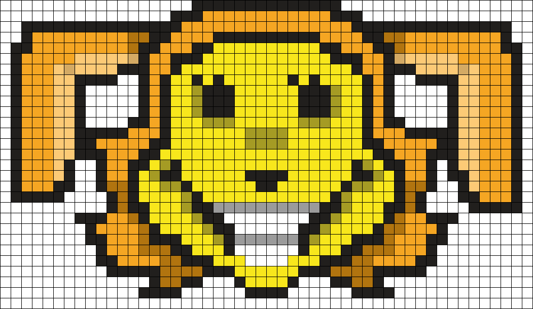 Pumpkin Rabbit Walten Files 50x29 Perler Bead Pattern | Bead Sprites ...