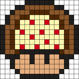 Mario Pizza Mushroom Perler Bead Pattern | Bead Sprites | Characters ...