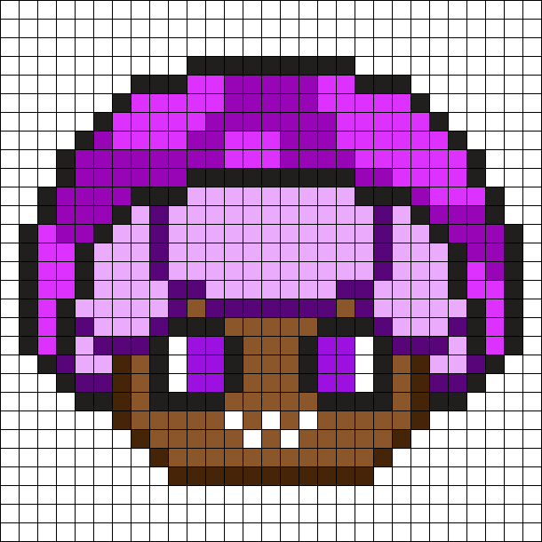 Poison Mushroom Cookie Sprite Perler Bead Pattern | Bead Sprites ...