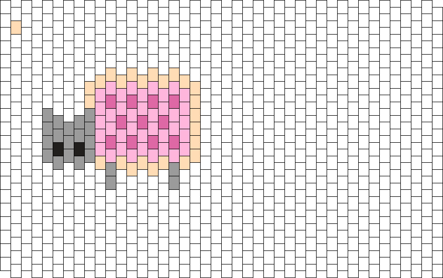 Nyan Cat Mini Charm Pony Bead Patterns | Characters Kandi Patterns for ...