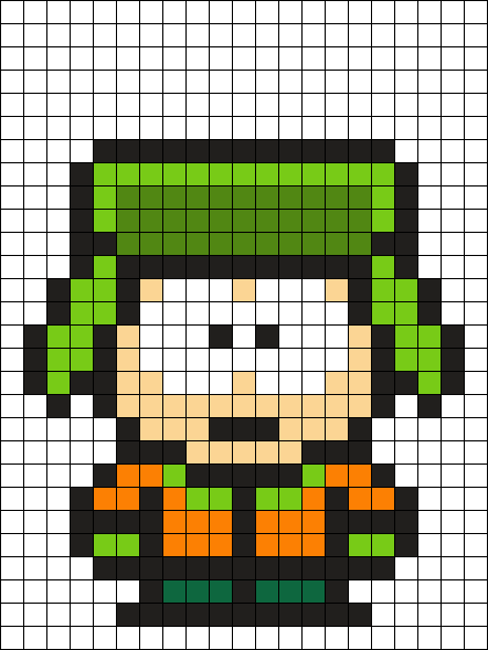 Kyle -south Park Perler Bead Pattern | Bead Sprites | Characters Fuse ...