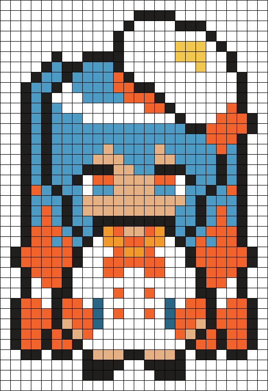 Shrimp Miku (perler) Perler Bead Pattern | Bead Sprites | Characters ...